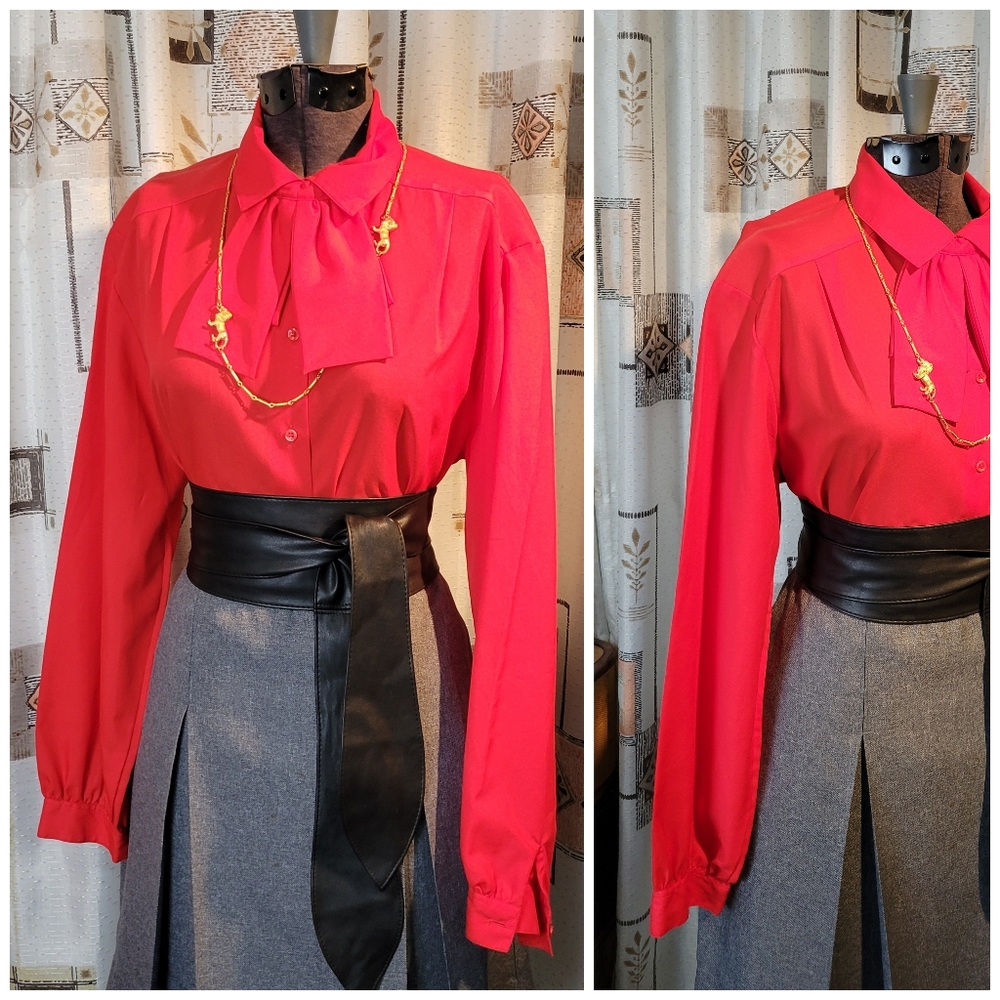 Vintage Ship N Shore Red Blouse - Gem